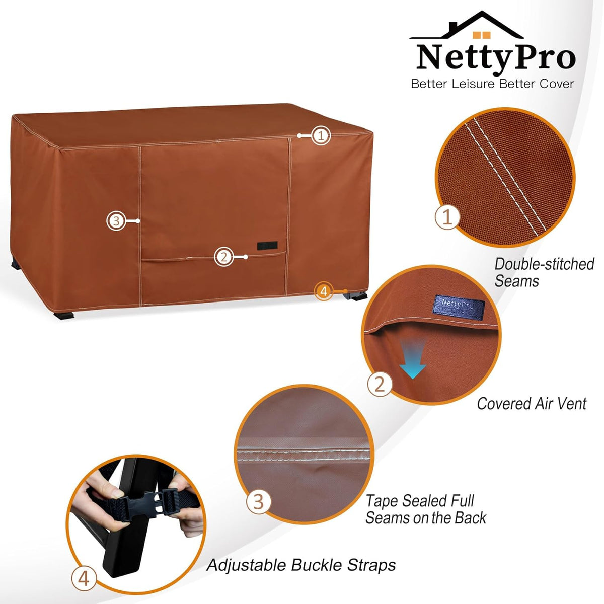 NettyPro Deck Box Cover, Outdoor Patio Waterproof Storage Box Bench Co ...