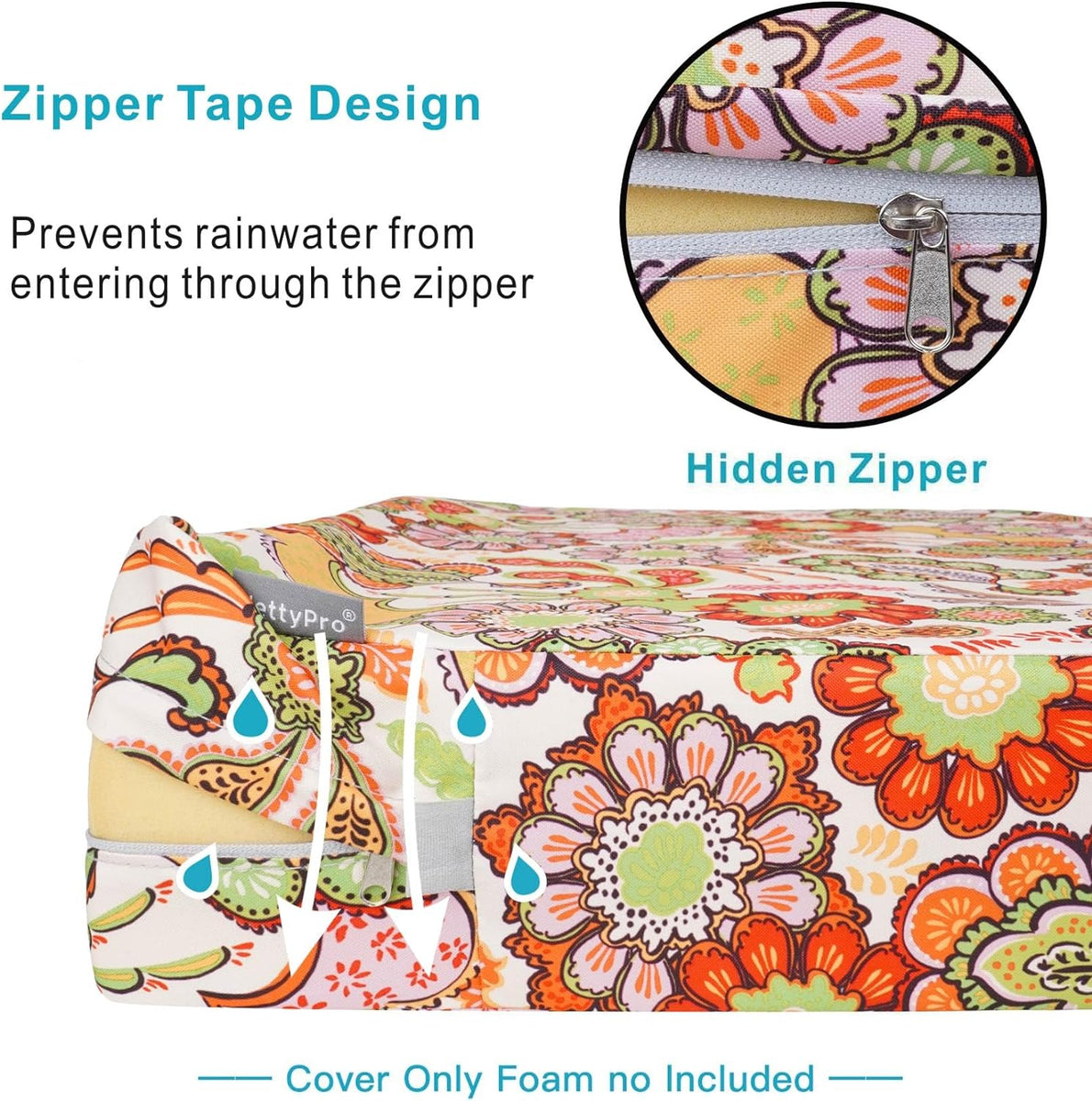 NettyPro Outdoor Cushion Slipcovers Waterproof 4 Pack Patio Chair Seat ...