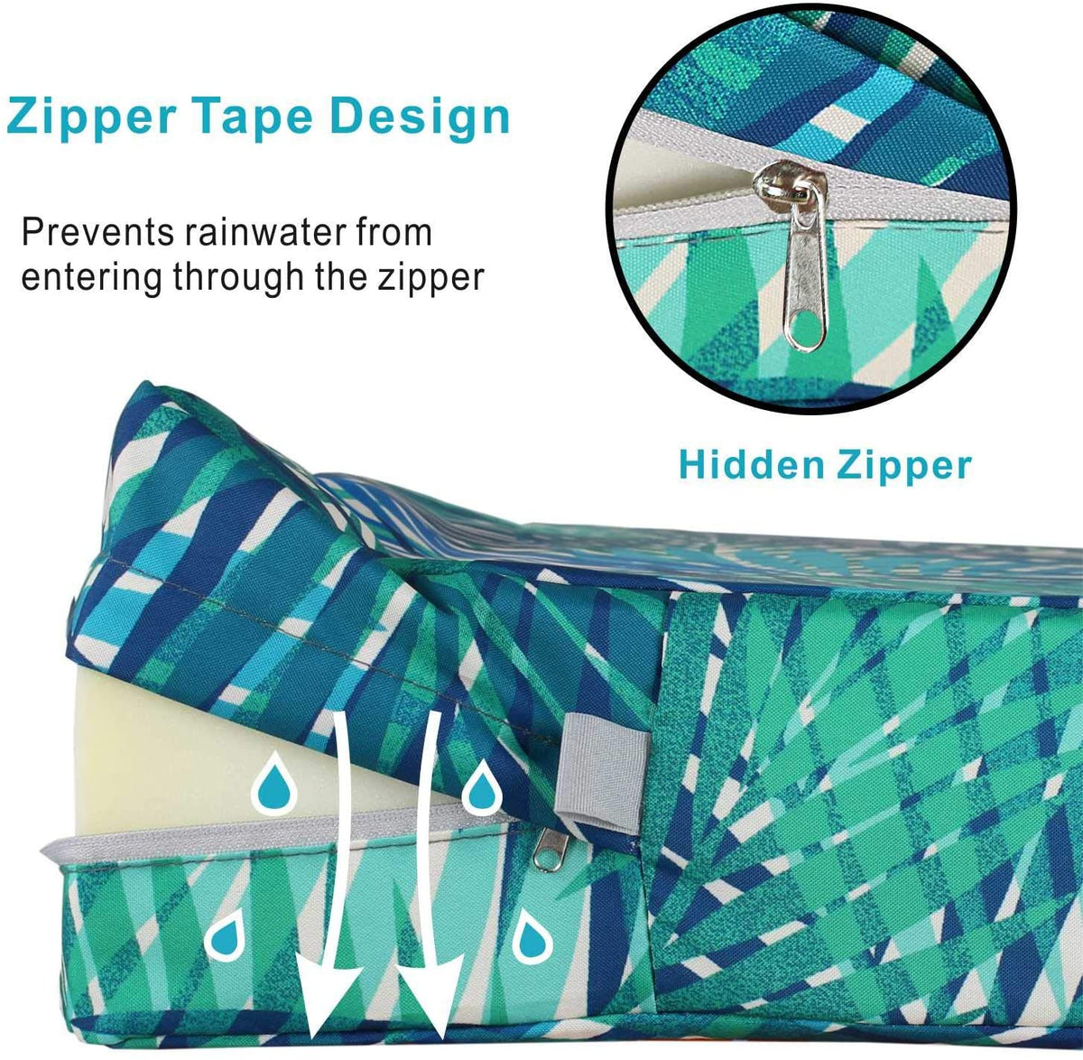 NettyPro Outdoor Cushion Slipcovers Waterproof 4 Pack Patio Chair Seat ...